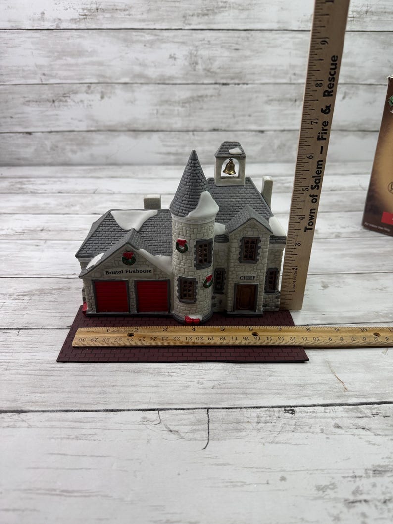 Lemax Village Collection Porcelain Lighted House Firehouse 1996 W/ Box ...
