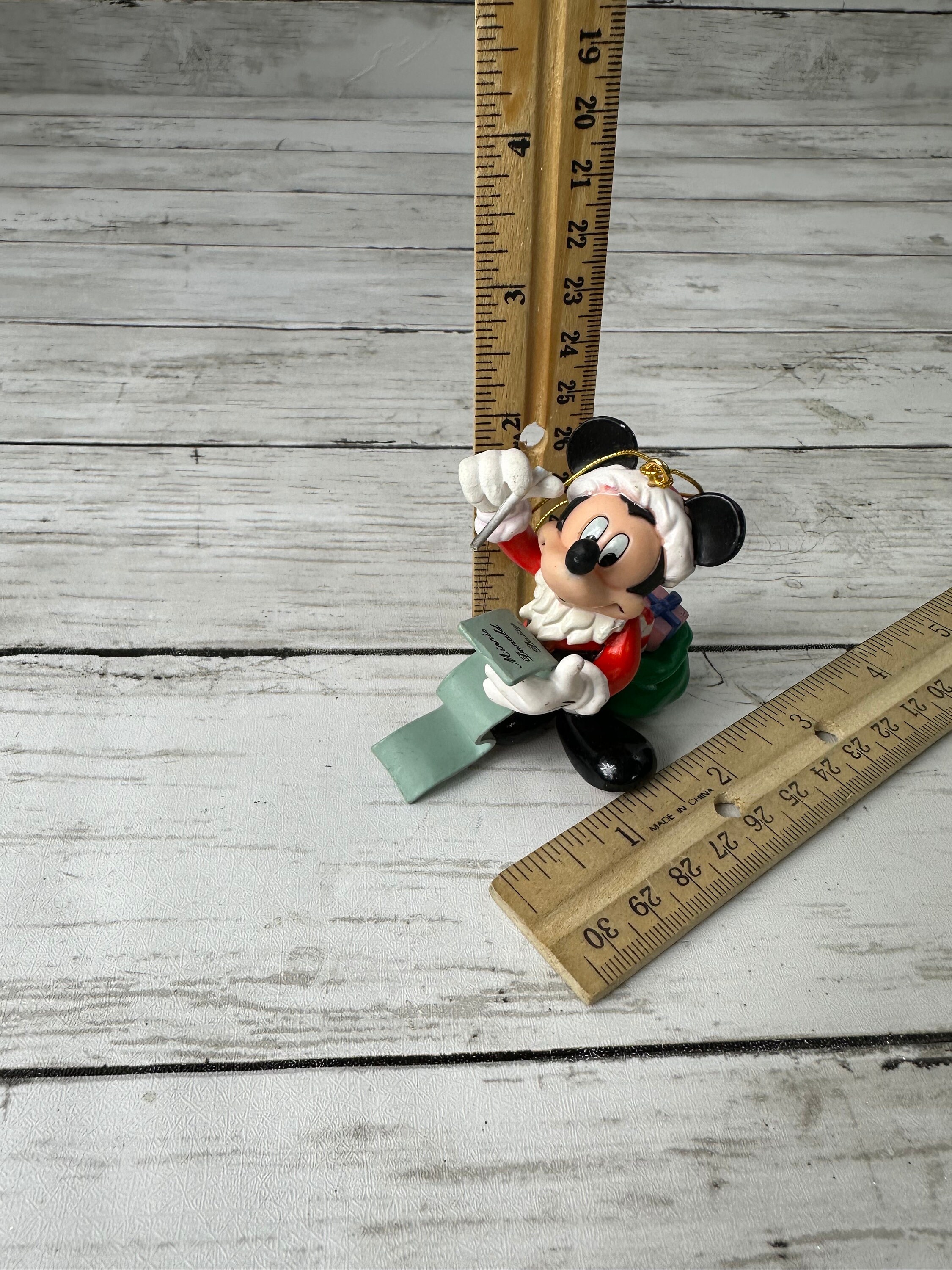Disney Mickey Mouse Santa Checking List Vintage 1996 Christmas Ornament ...