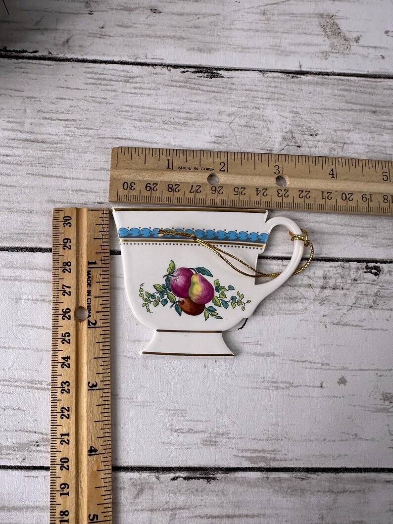 SPODE Flat Teacup Christmas Ornament “TRAPNELL SPRAYS” Bone China - Etsy