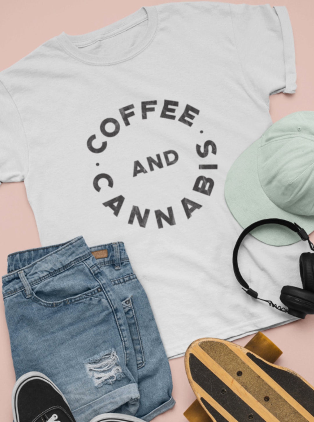 Coffee and Cannabis Tee, Stoner T-shirt, Cannabis Tshirt, Marijuana ...