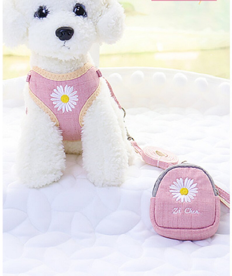 Plain Embroidered Dog Leash, Chest Strap, Teddy Hiromi, Pet Leash, Dog ...