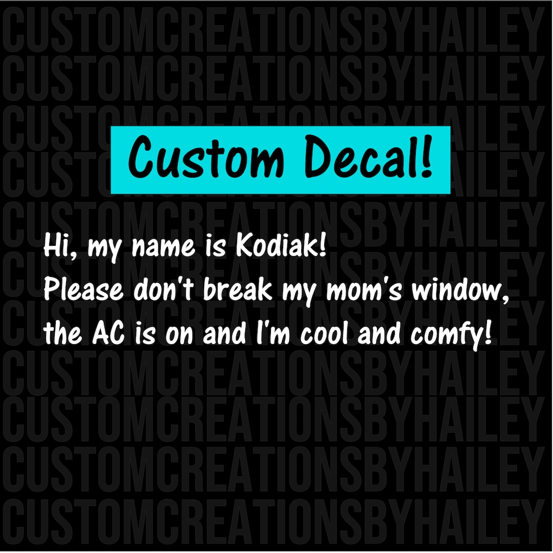 Personalized Pet Window Decal - Etsy
