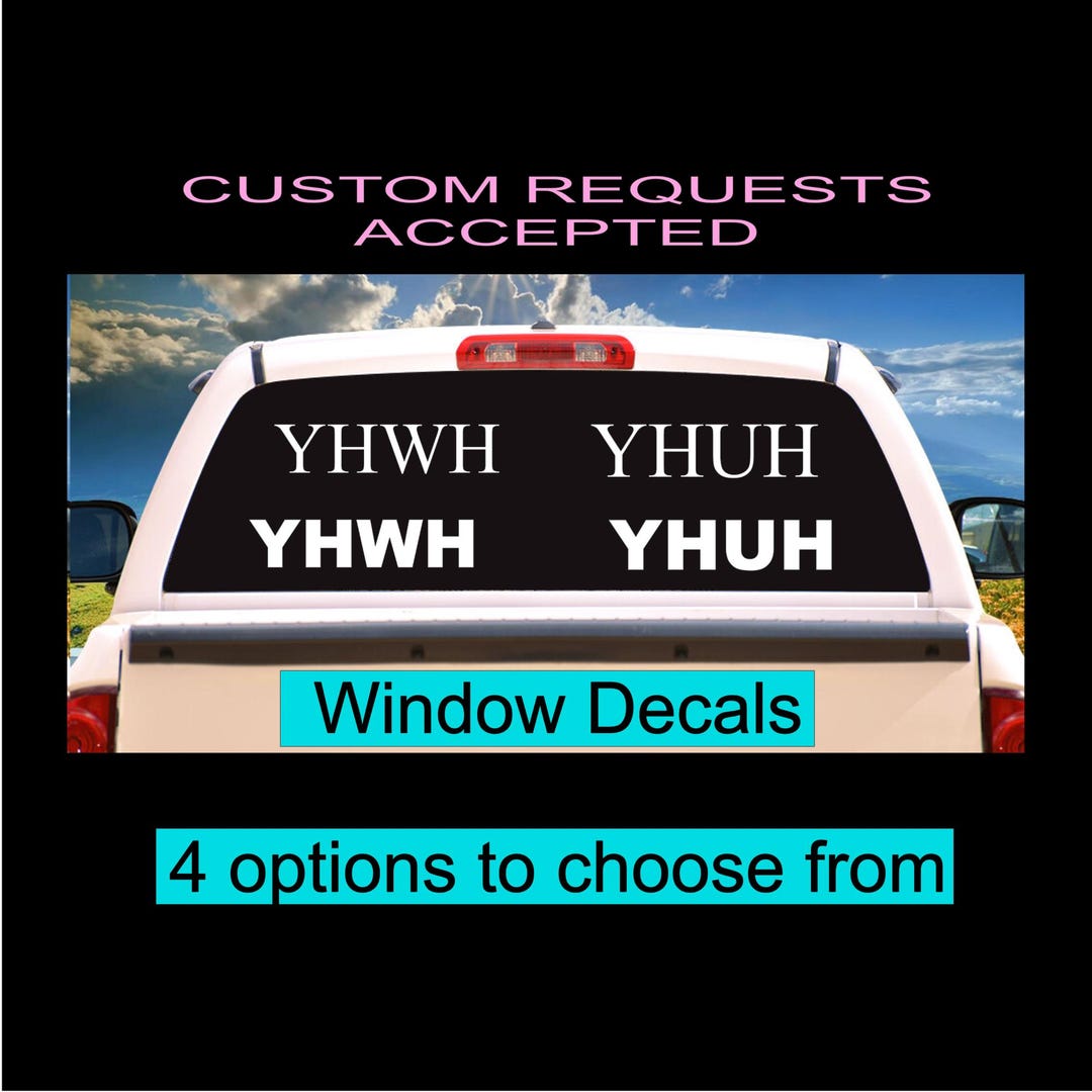 YHWH / YHUH - Decal for Window, Laptop, Cell Phone, Locker - Etsy