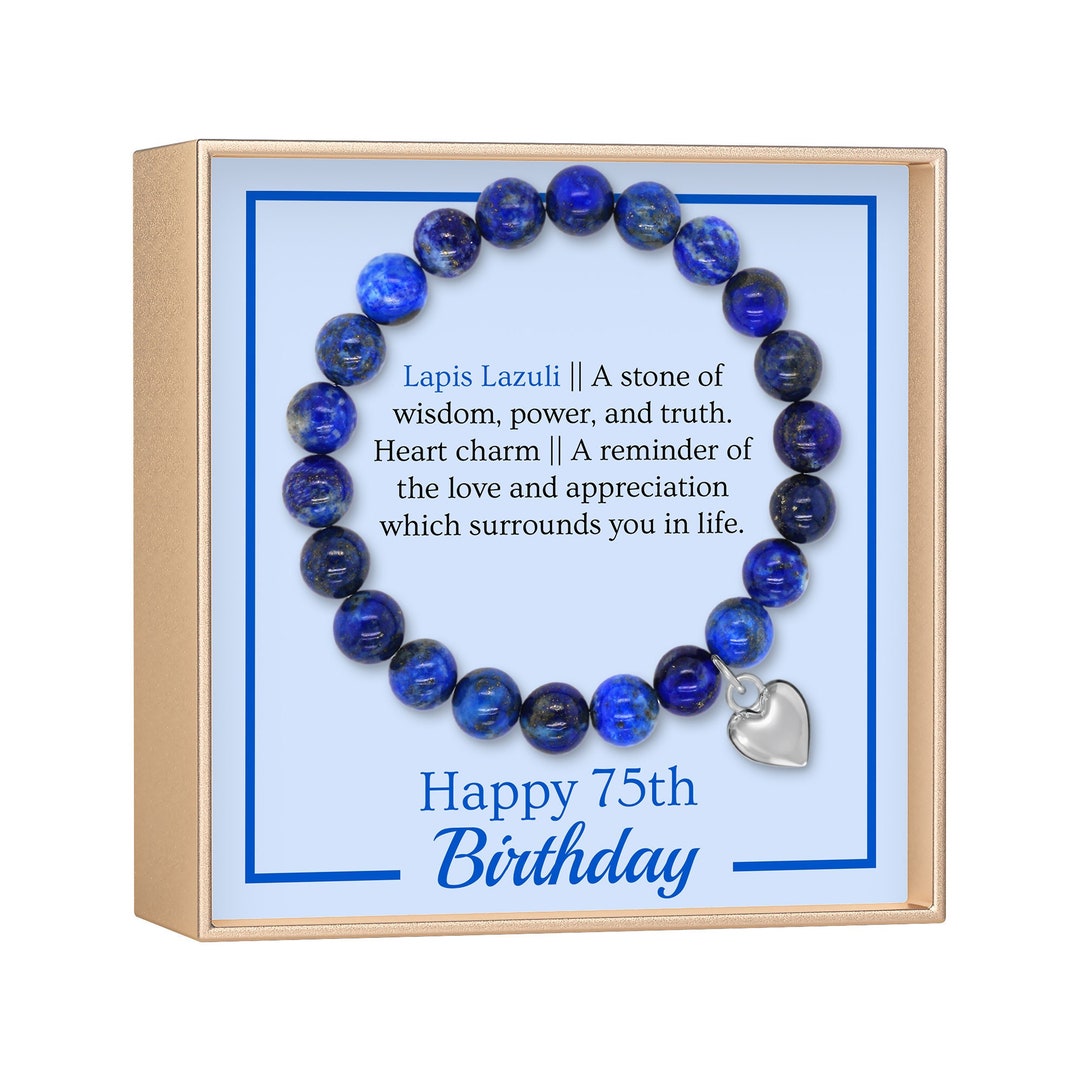 75th Birthday Milestone Bracelet & Meaningful Message Card for Women ...