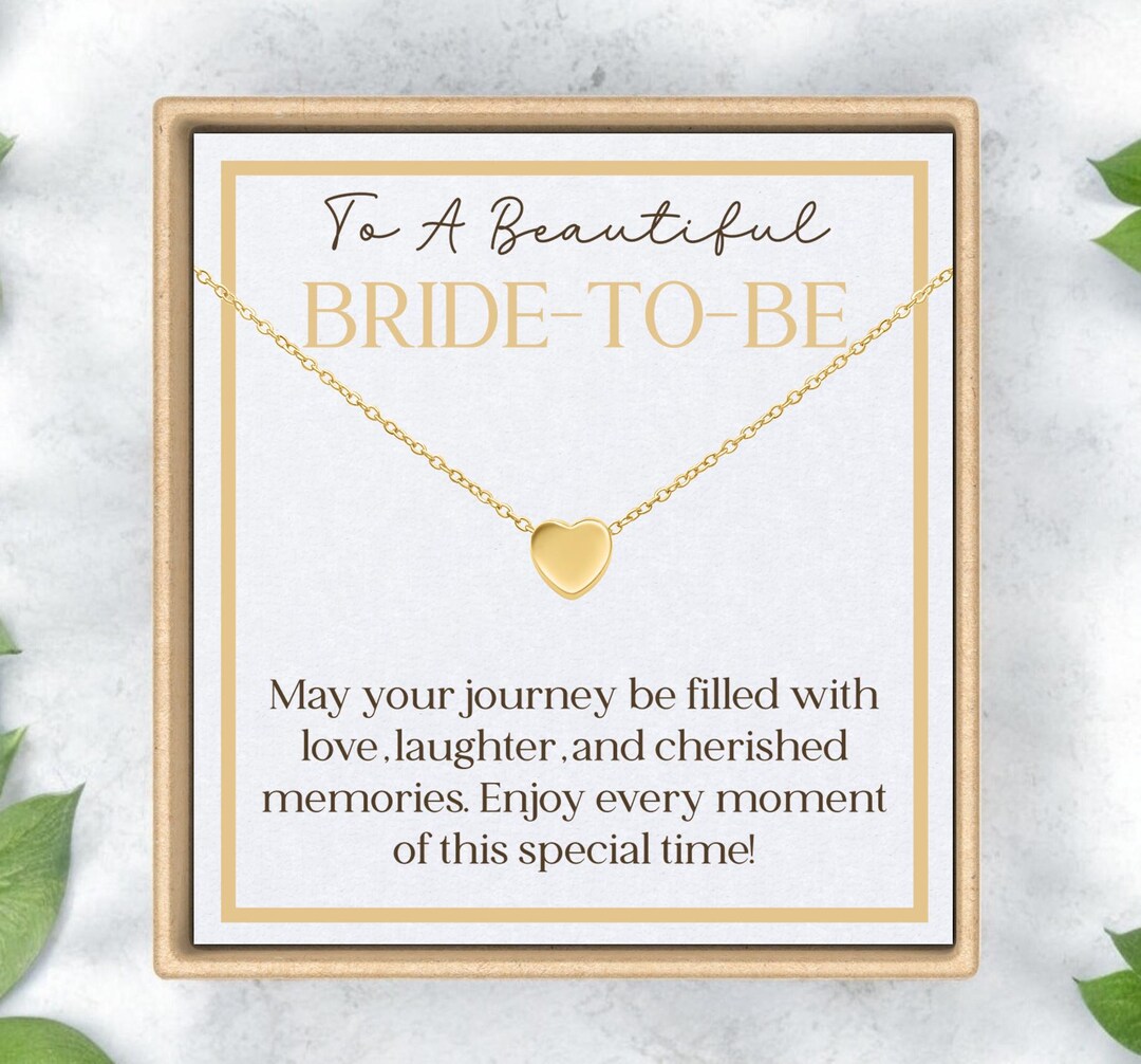 Bridal Shower Gifts for Bride - Dainty Heart Necklace With Sentimental ...