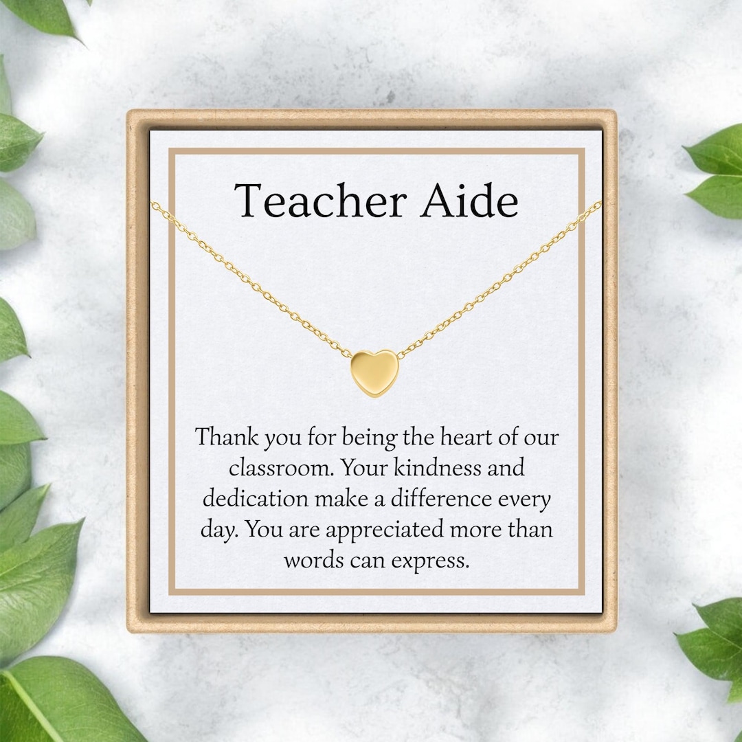 Teacher Aide Gift Teacher Assistant Appreciation Gift for Her Necklace ...