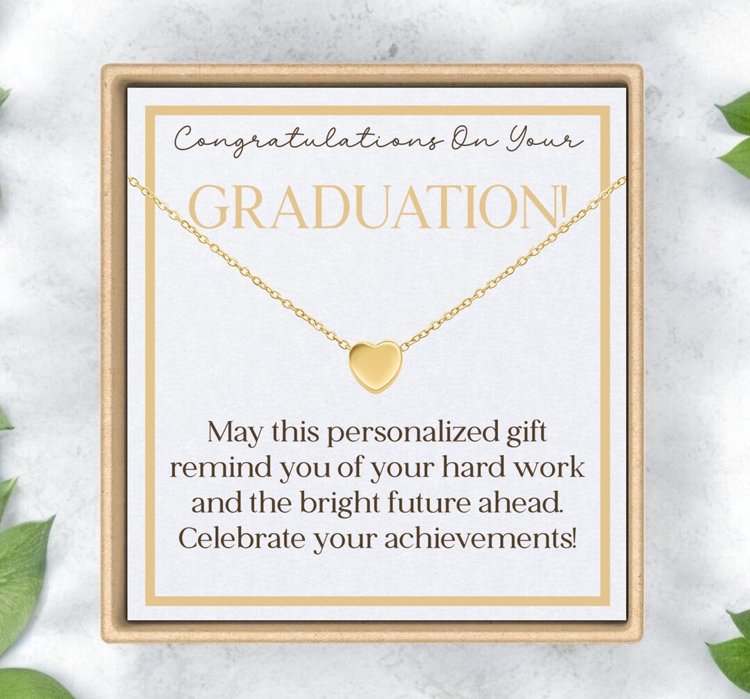Personalized Graduation Gifts - Dainty Heart Necklace With Sentimental ...
