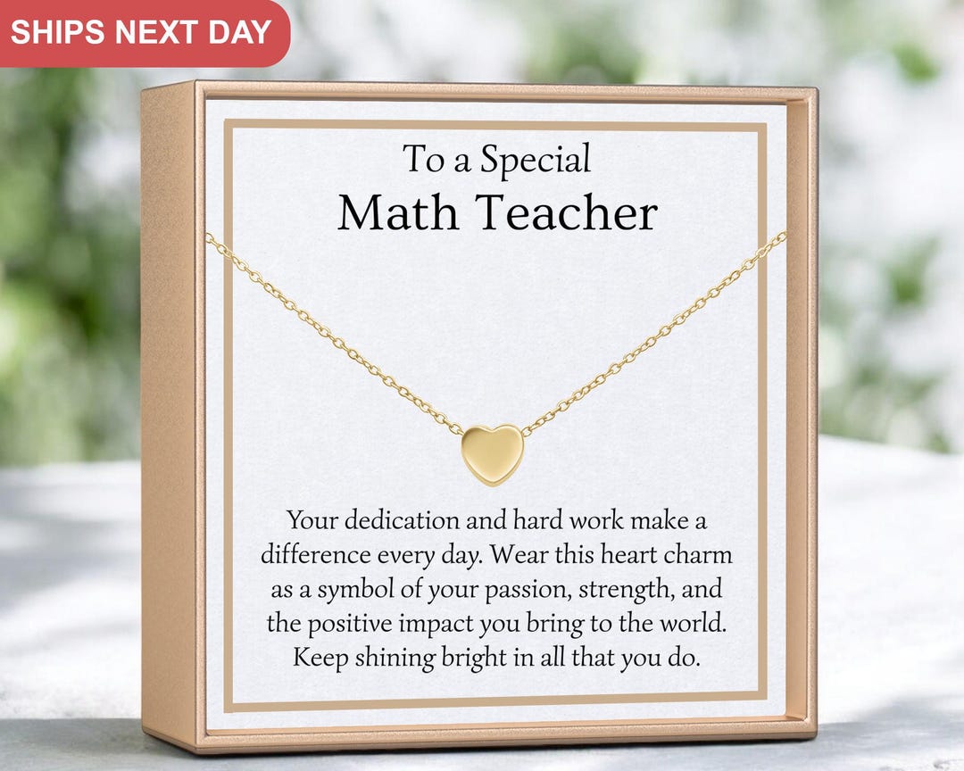 Math Teacher Gift, Math Teacher Necklace, Math Educator Jewelry, Math ...