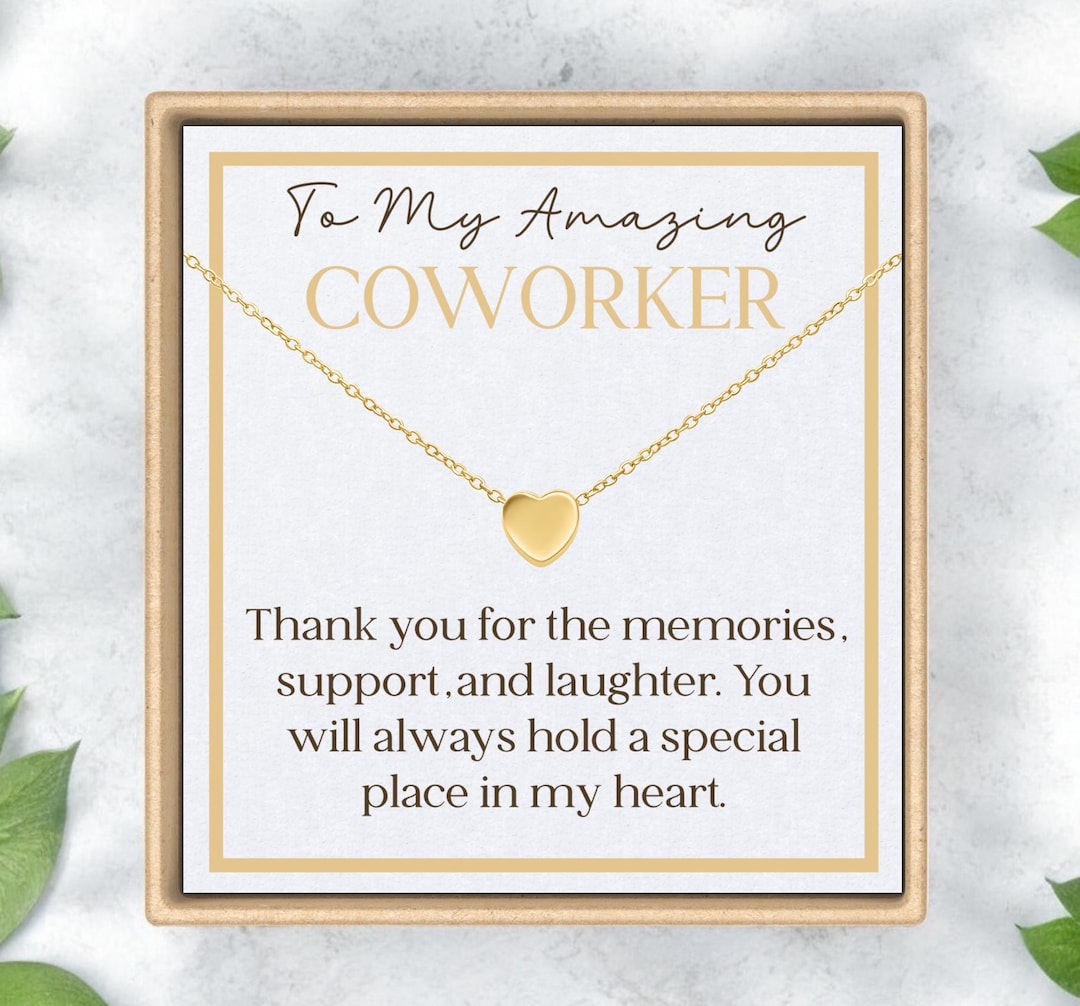 Goodbye Gifts for Coworkers - Dainty Heart Necklace With Sentimental ...