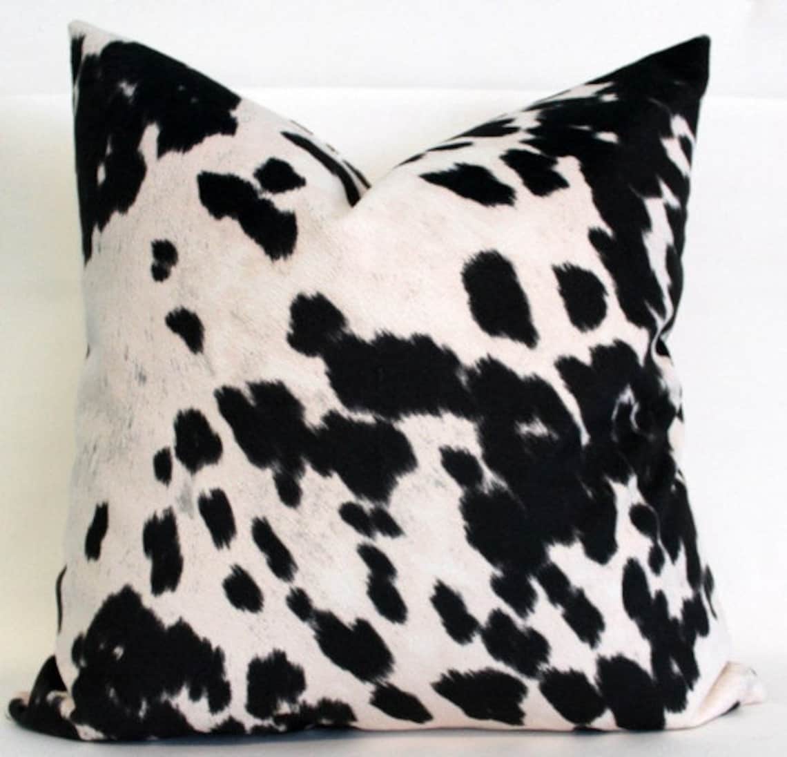 Cowhide Pillows Cushion Cover Leather Hair on Cow Hide Skin | Etsy