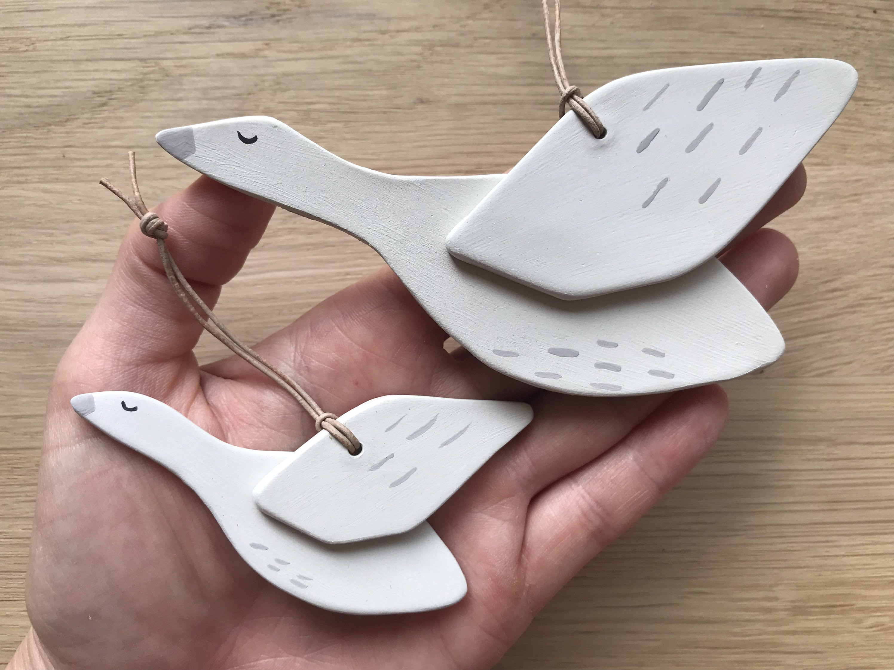 Wild Goose Decoration Set of 3 Goose Family Pendant Made of - Etsy UK