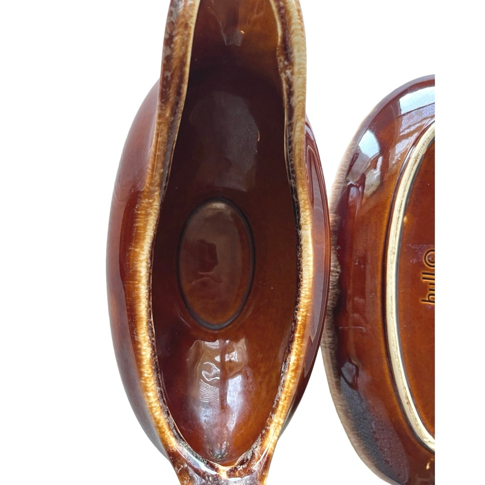 Hull Pottery, Vintage Gravy Boat and Saucer Set, Brown Drip, Dinnerware ...