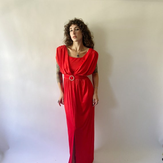 70’s Scarlet Red Gown - Gem