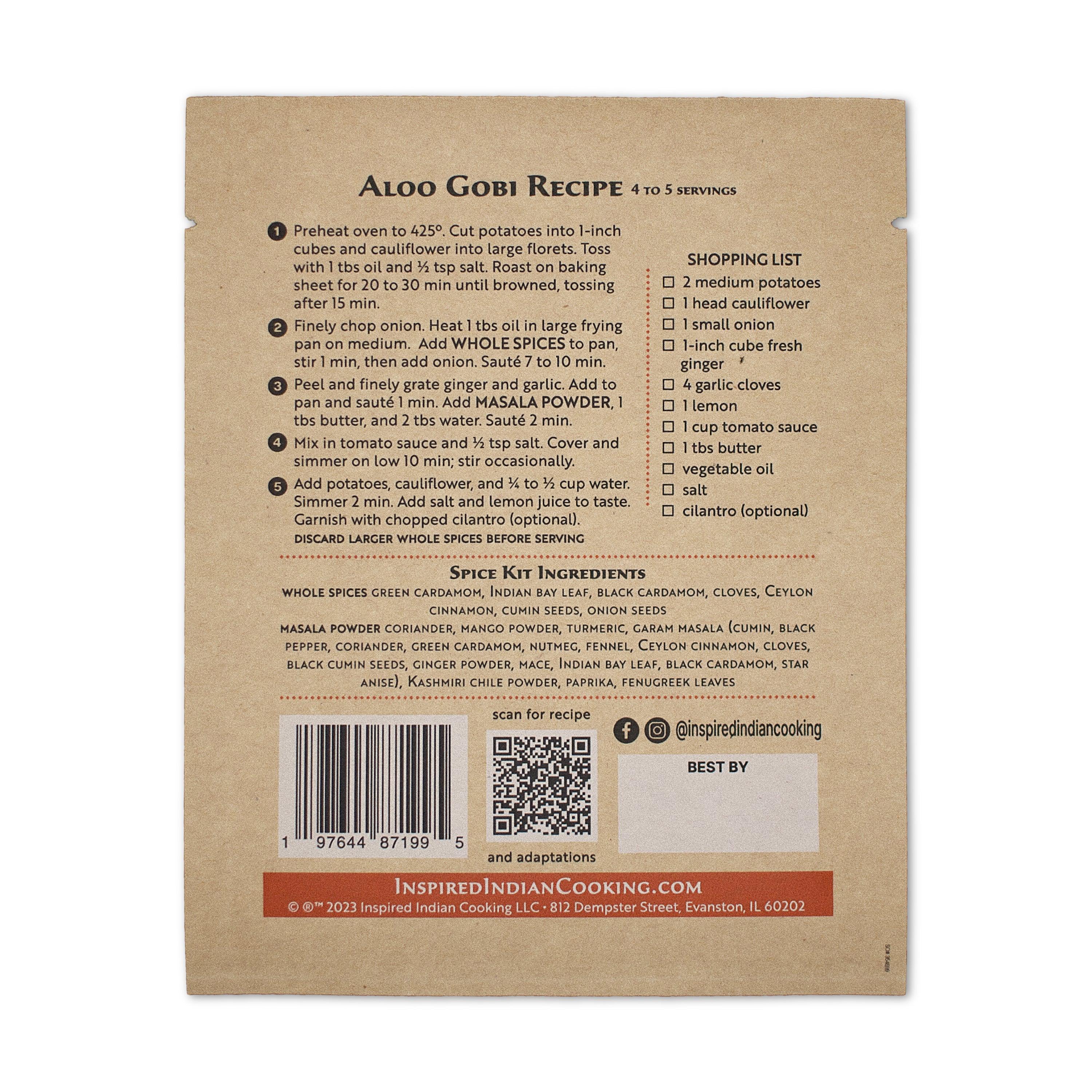 Aloo Gobi Indian Spice Kit - Etsy