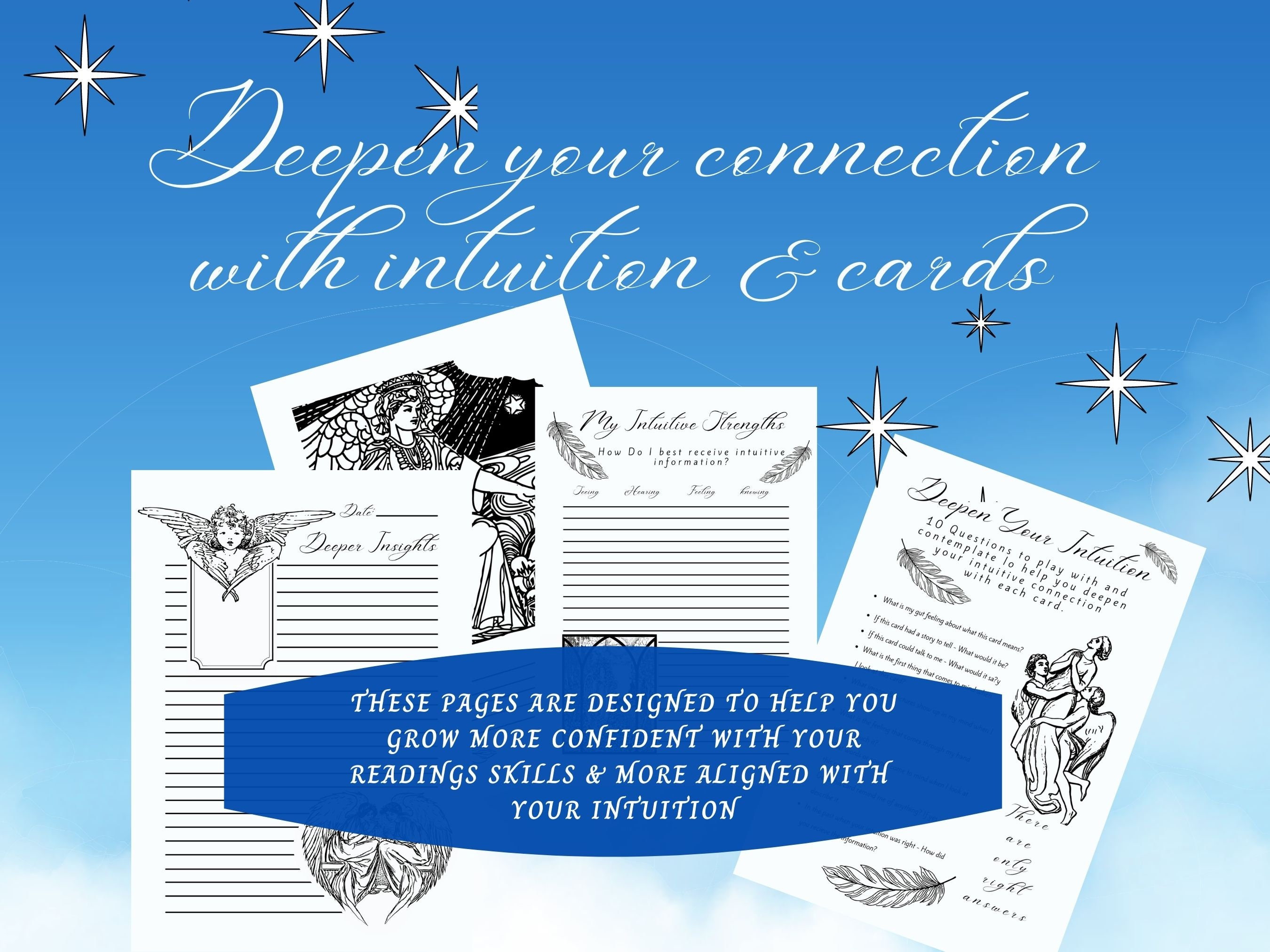 Printable Oracle Card Journal Pages for Angel Card Readings & More ...