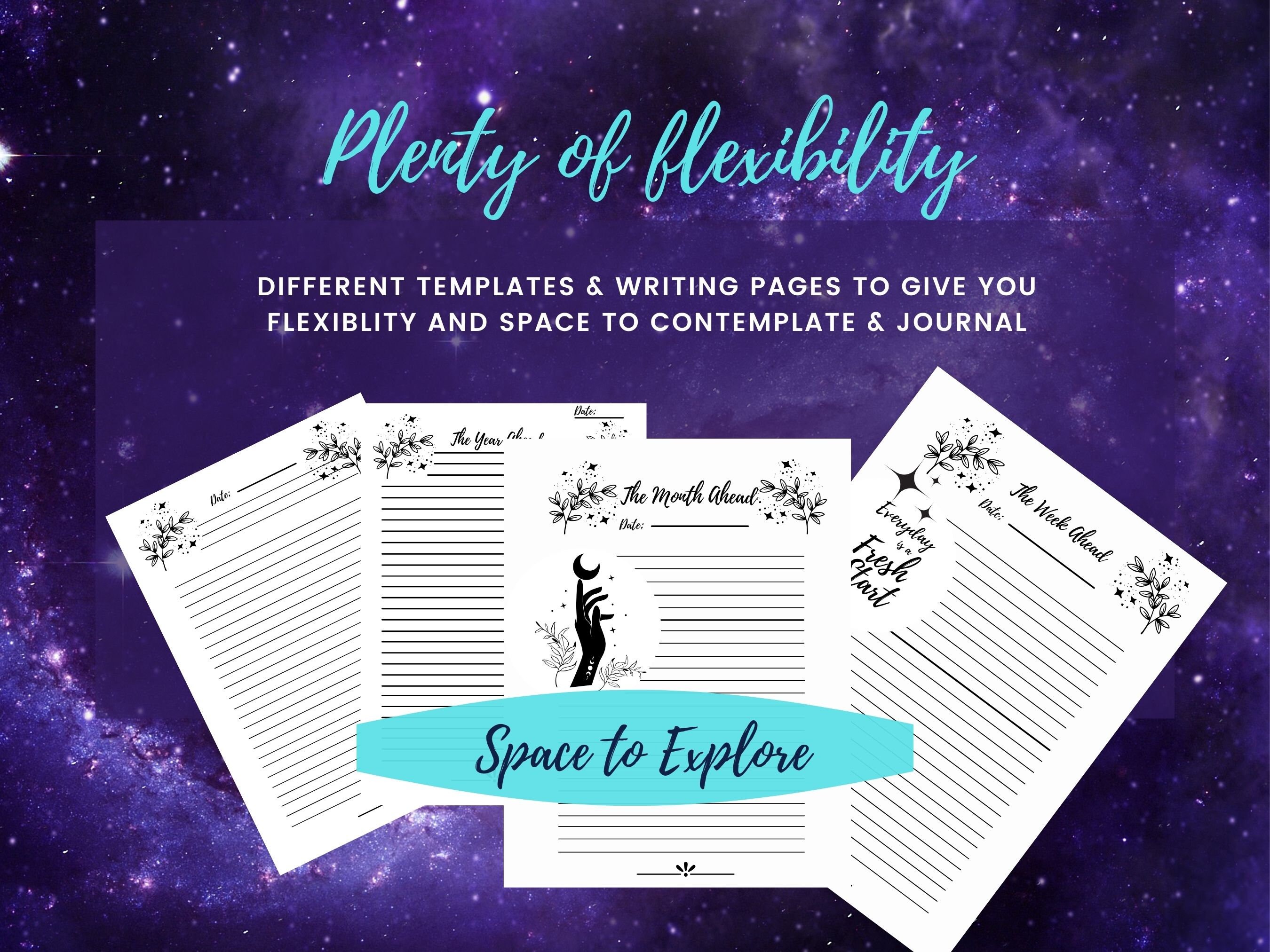 Printable Oracle Card Journal Pages, Intuitive Yearly Planner, Yearly ...