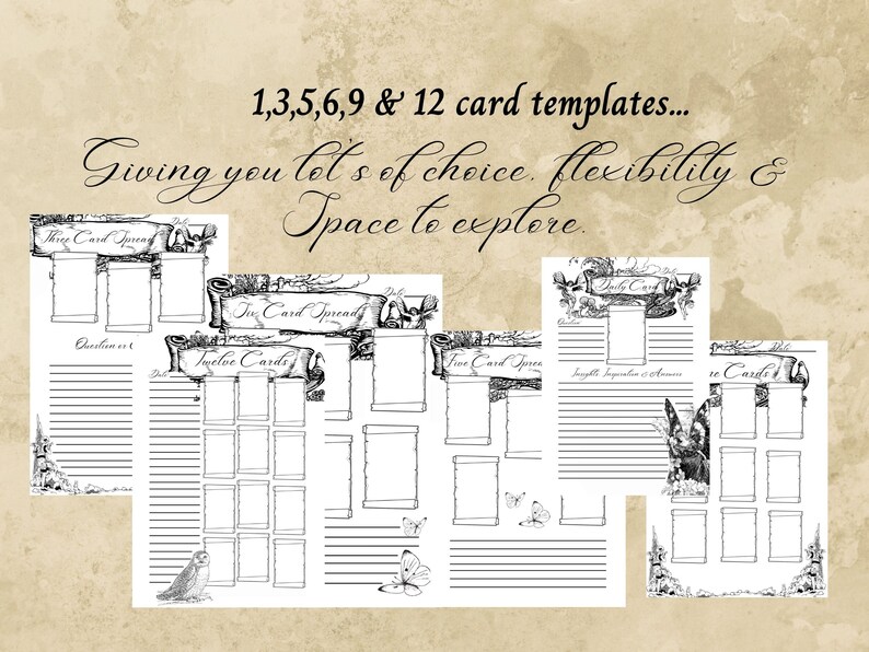 Printable Oracle Card Journal Pages, Oracle Tracker Pages, Oracle Card ...