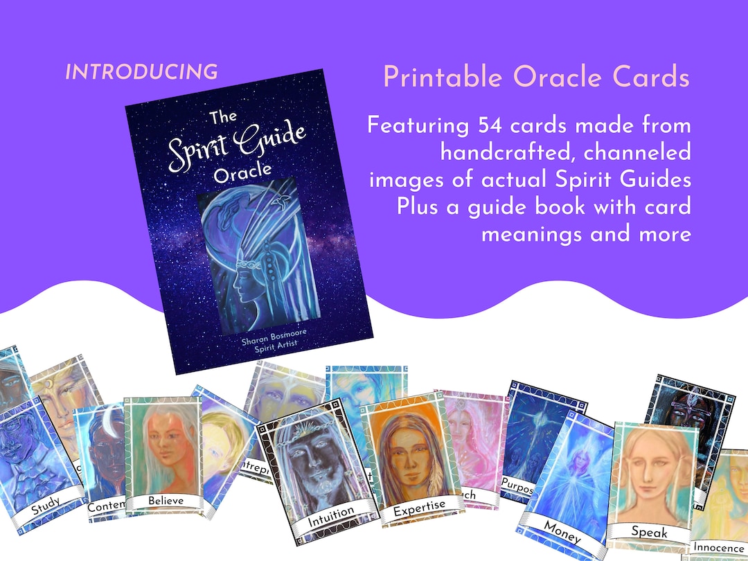 PRINTABLE ORACLE CARDS the Spirit Guide Oracle and Guide - Etsy
