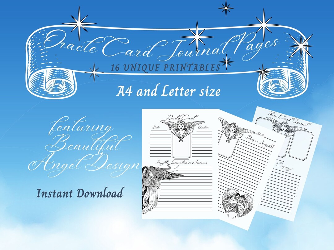 Printable Oracle Card Journal Pages for Angel Card Readings & More ...