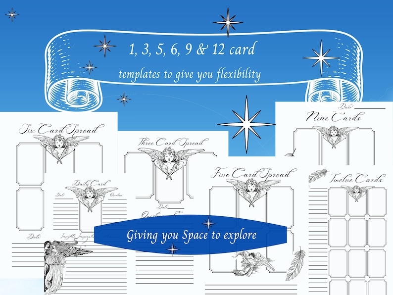 Printable Oracle Card Journal Pages For Angel Card Readings And More Track Your Readings In This