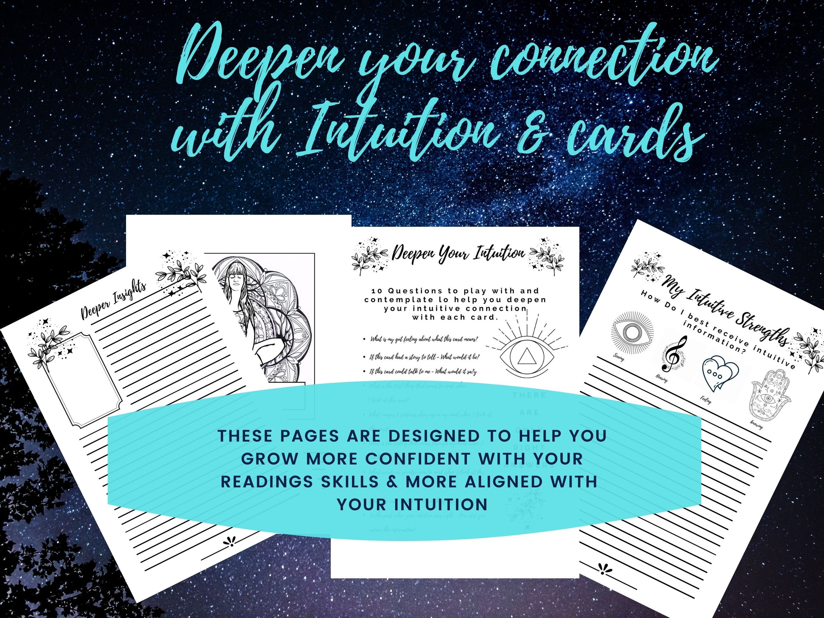 Printable Oracle Card Journal Pages, Oracle Tracker Pages, Oracle Card ...