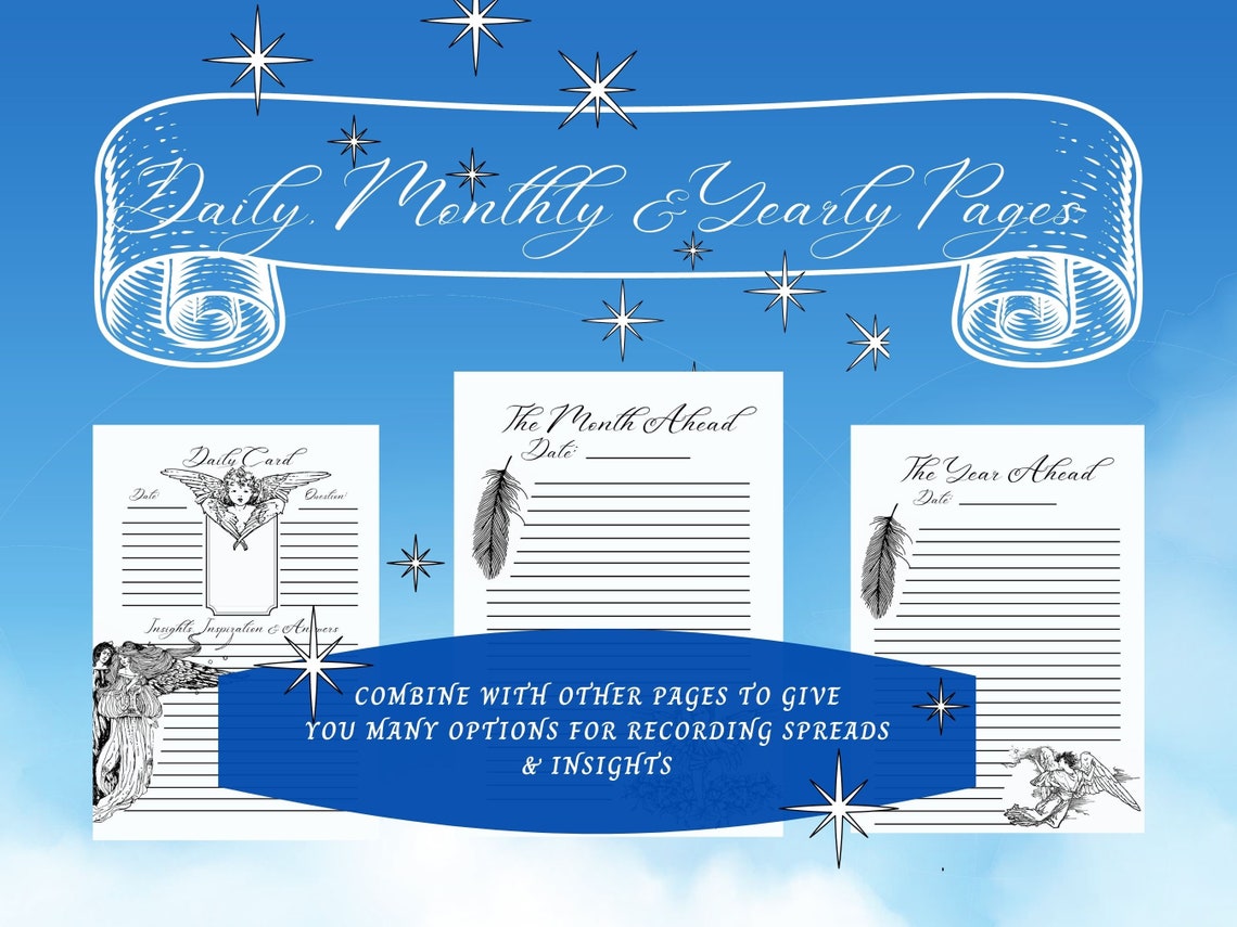 Printable Oracle Card Journal Pages for Angel Card Readings & More ...