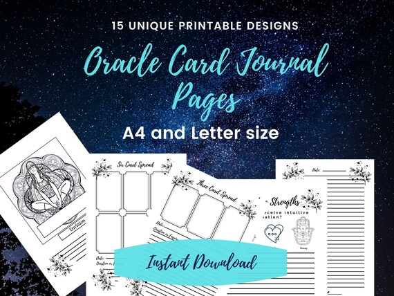 Printable Oracle Card Journal Pages Oracle Tracker Pages | Etsy