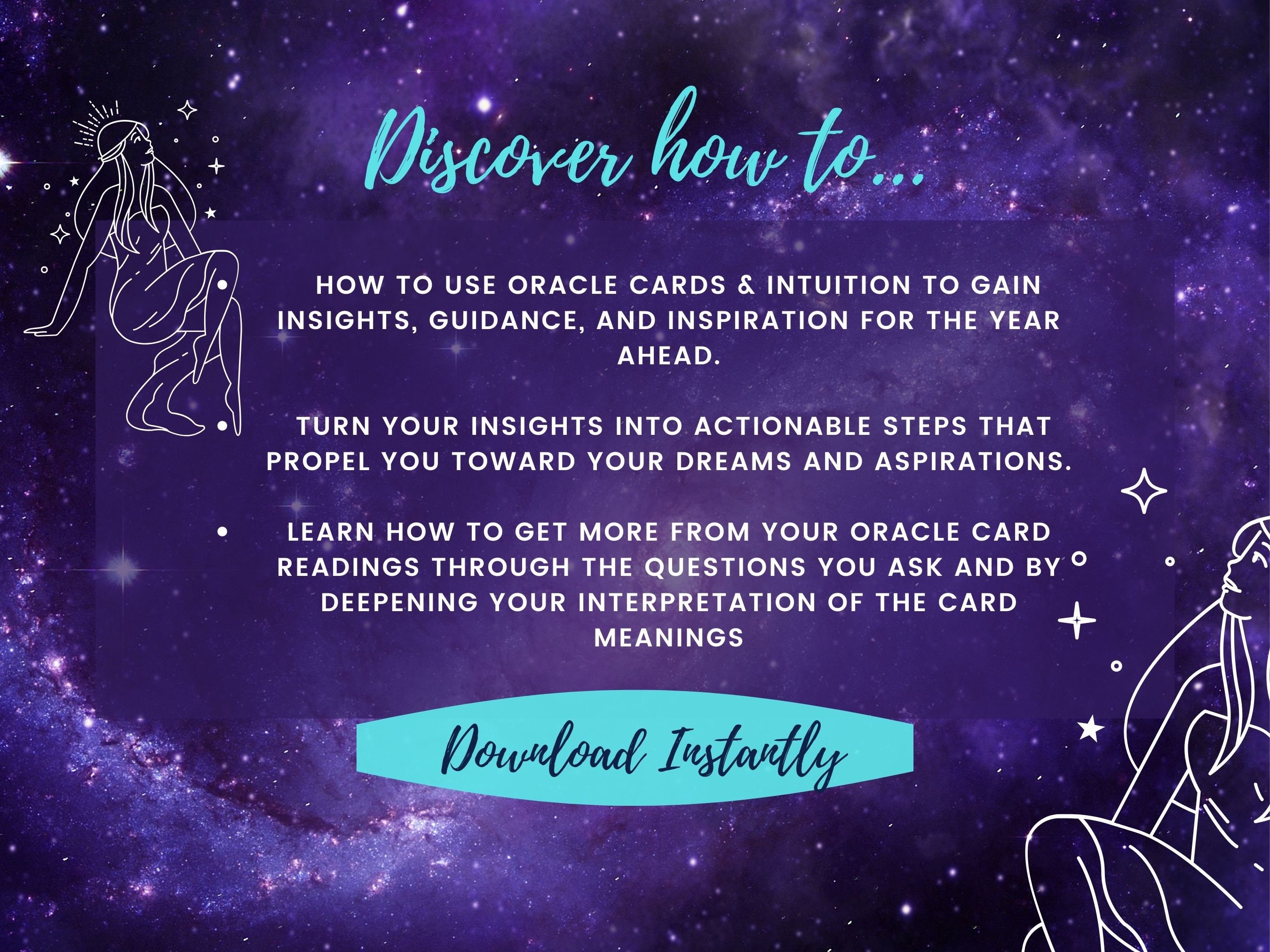 Printable Oracle Card Journal Pages, Intuitive Yearly Planner, Yearly ...