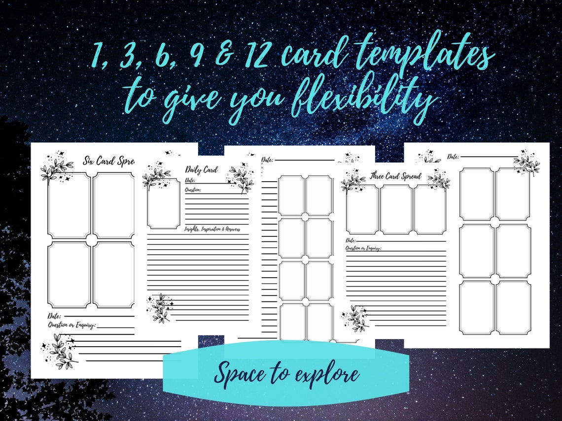 Printable Oracle Card Journal Pages, Oracle Tracker Pages, Oracle Card ...