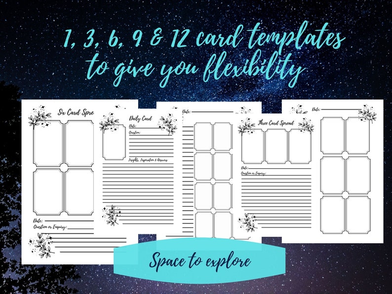 Printable Oracle Card Journal Pages, Oracle Tracker Pages, Oracle Card ...