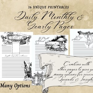 Printable Oracle Card Journal Pages, Oracle Tracker Pages, Oracle Card ...