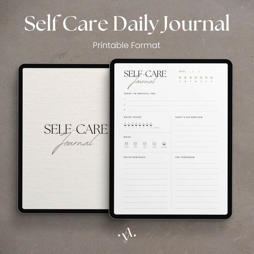 Self-care Journal, Daily Journal, Daily Tracker, Minimalistic Journal ...