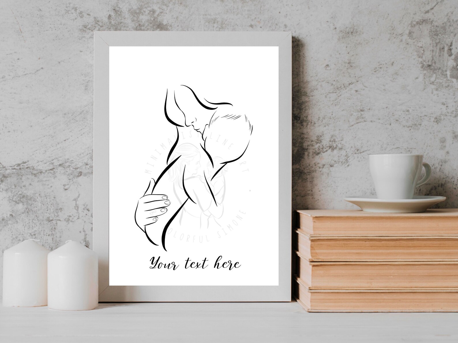 Mother and Son Line Art. Mum and Daughter Print. Mum and - Etsy