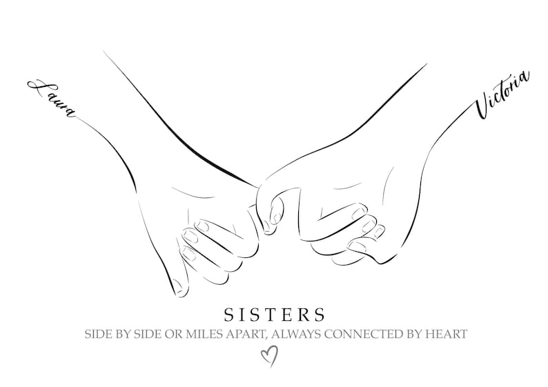 Sisters Holding Hands Art. Pinkie Promise Art. Best Friends. Soul ...