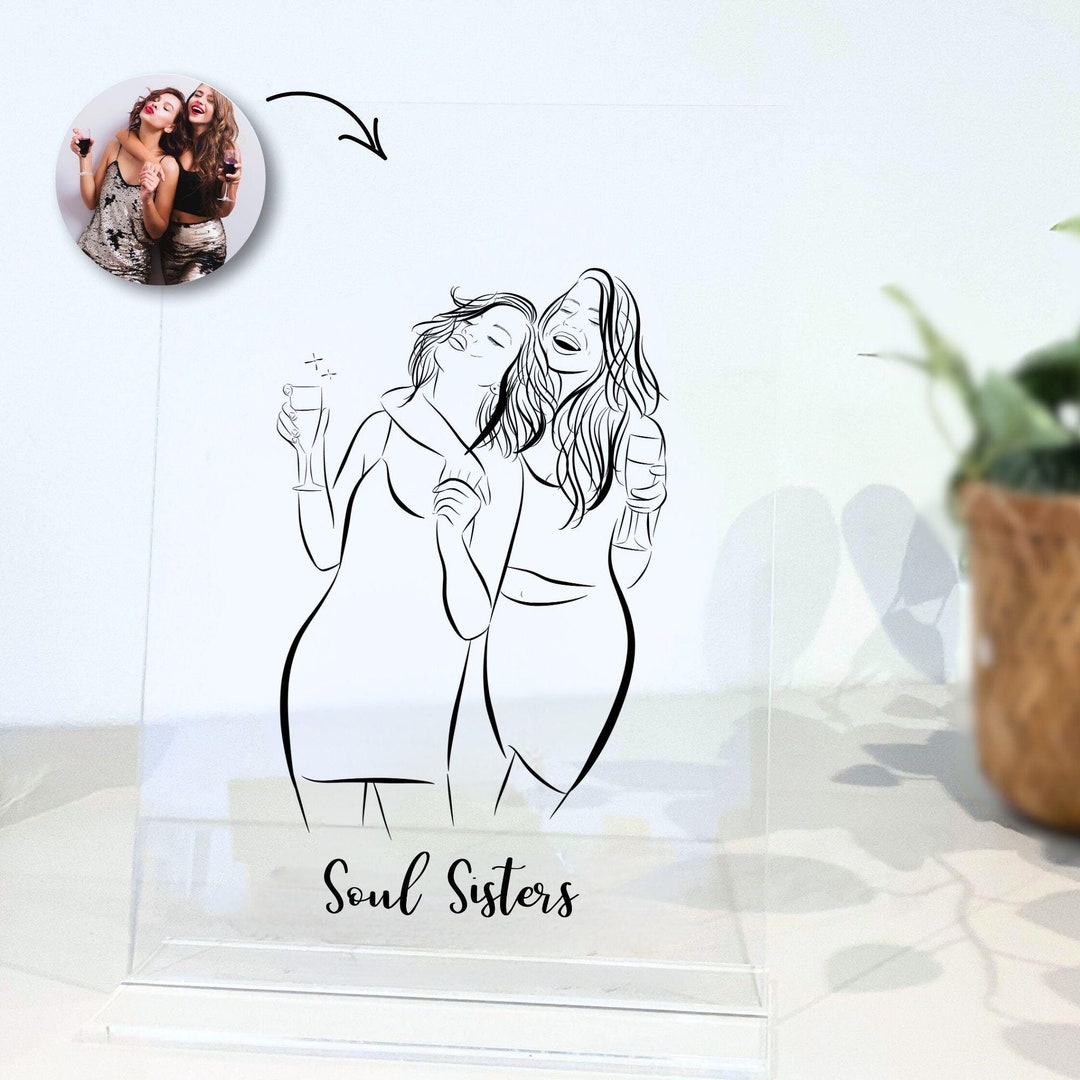 Custom Best Friends Plaque. Portrait From Photo. Personalised Gift for ...