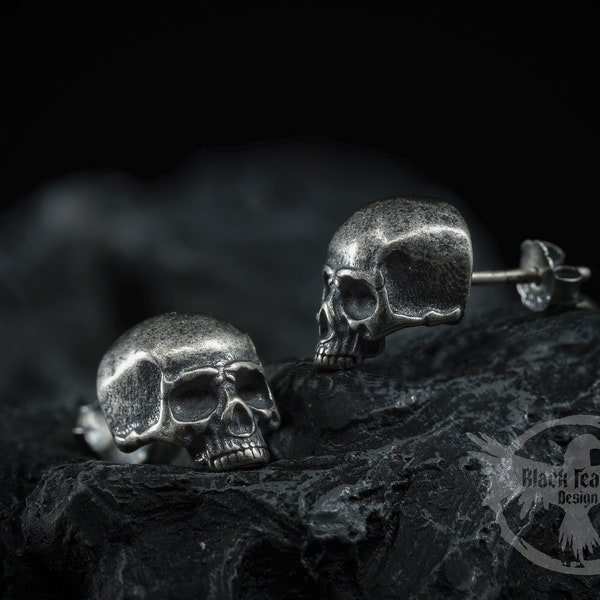 Skull Stud Earrings - Etsy