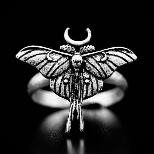 Deaths Head Luna Moth Bug Ring Adjustable Gothic Ring | Etsy UK