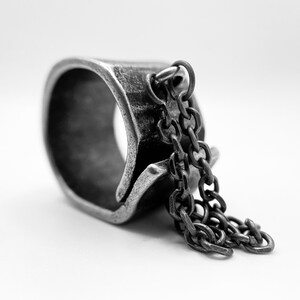 Chain Link Ring Punk Chain Ring Thick Band Ring Large Statement Ring ...