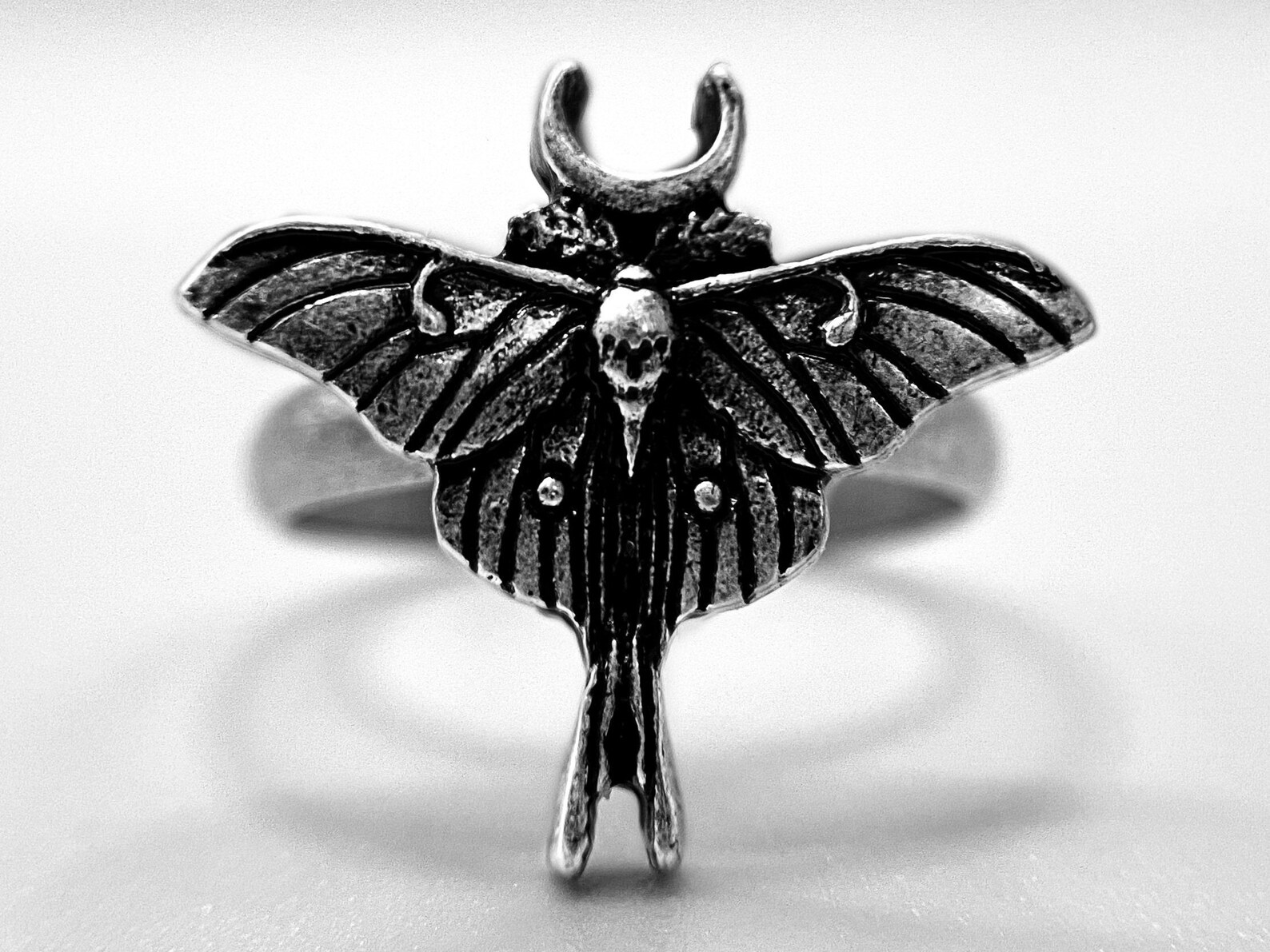 Deaths Head Luna Moth Bug Ring Adjustable Gothic Ring - Etsy UK