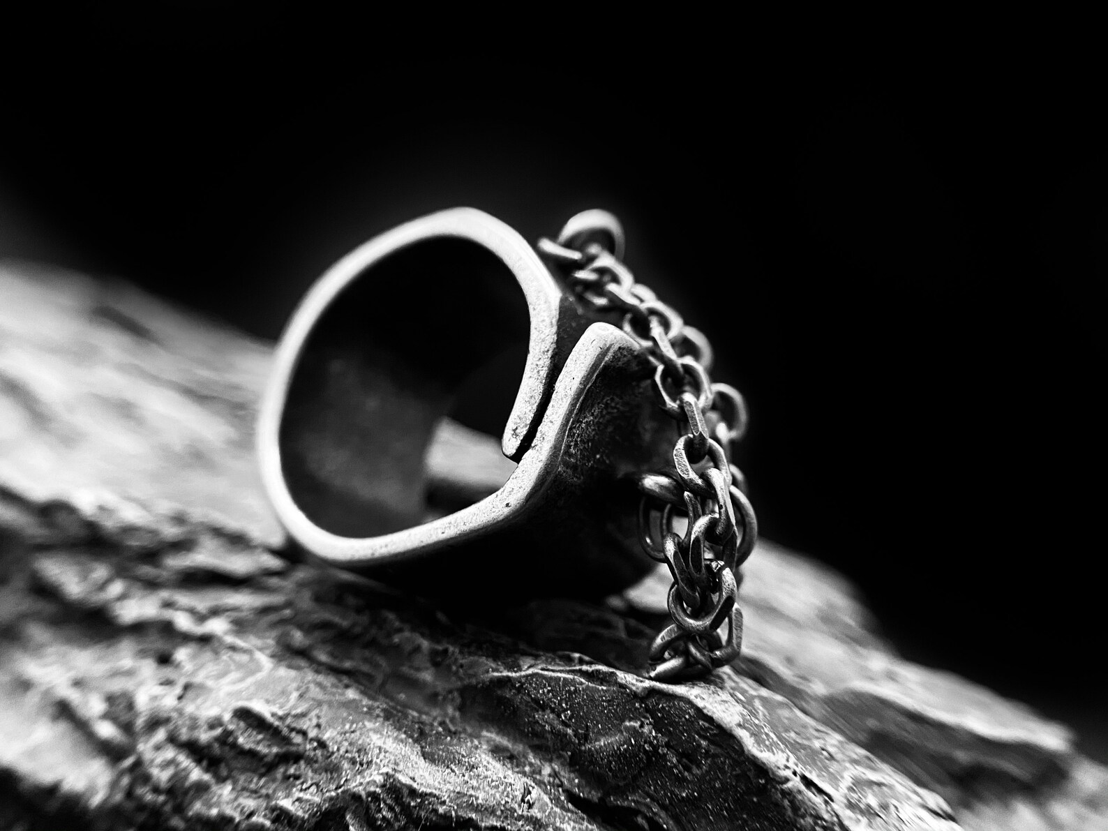 Chain Link Ring Punk Chain Ring Thick Band Ring Large | Etsy UK