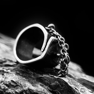 Chain Link Ring Punk Chain Ring Thick Band Ring Large Statement Ring ...