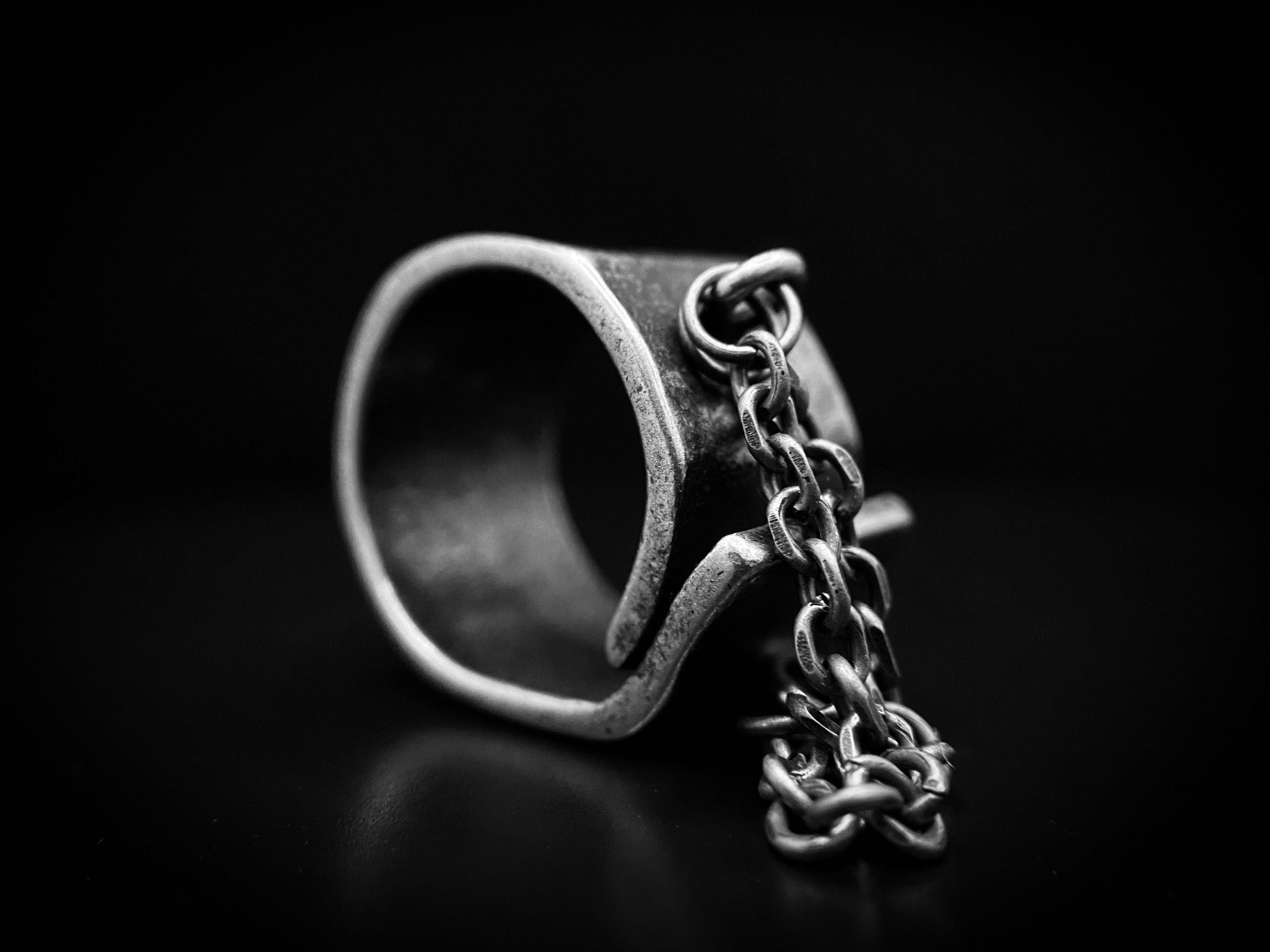 Chain Link Ring Punk Chain Ring Thick Band Ring Large | Etsy UK