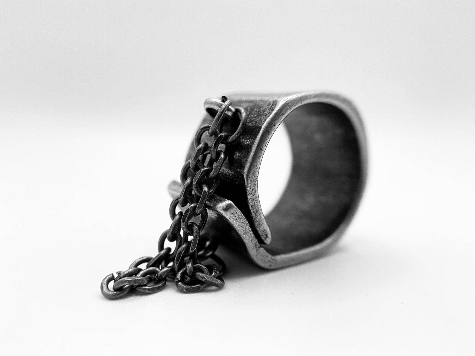 Chain Link Ring Punk Chain Ring Thick Band Ring Large - Etsy UK