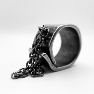 Chain Link Ring Punk Chain Ring Thick Band Ring Large Statement Ring ...