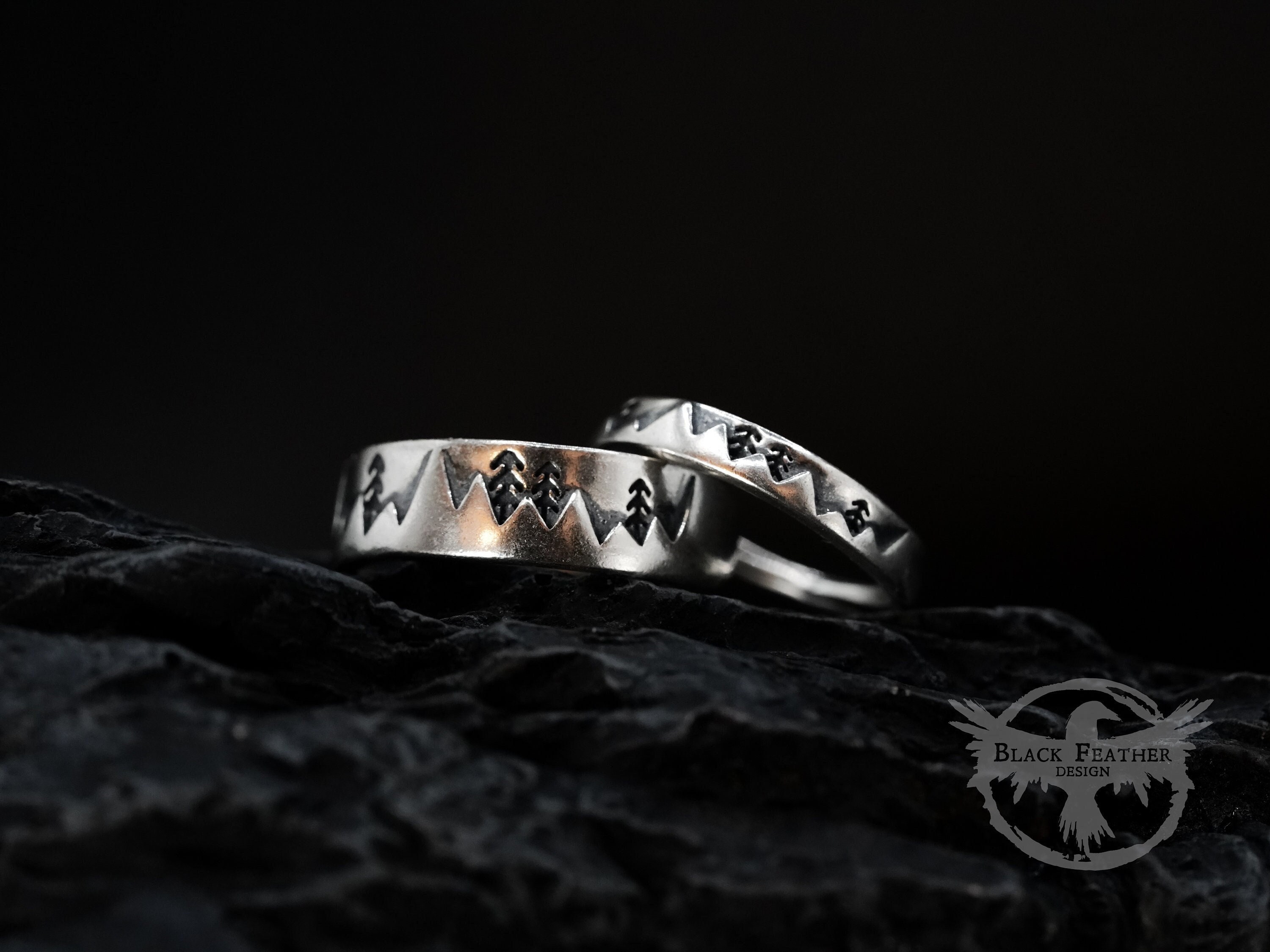 Sterling Silver Mountain Ring Mountain Range Ring Couple - Etsy UK