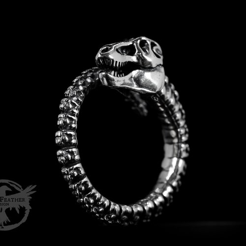 Dinosaur Head T-rex Ring Sterling Silver Tyrannosaurus Rex - Etsy