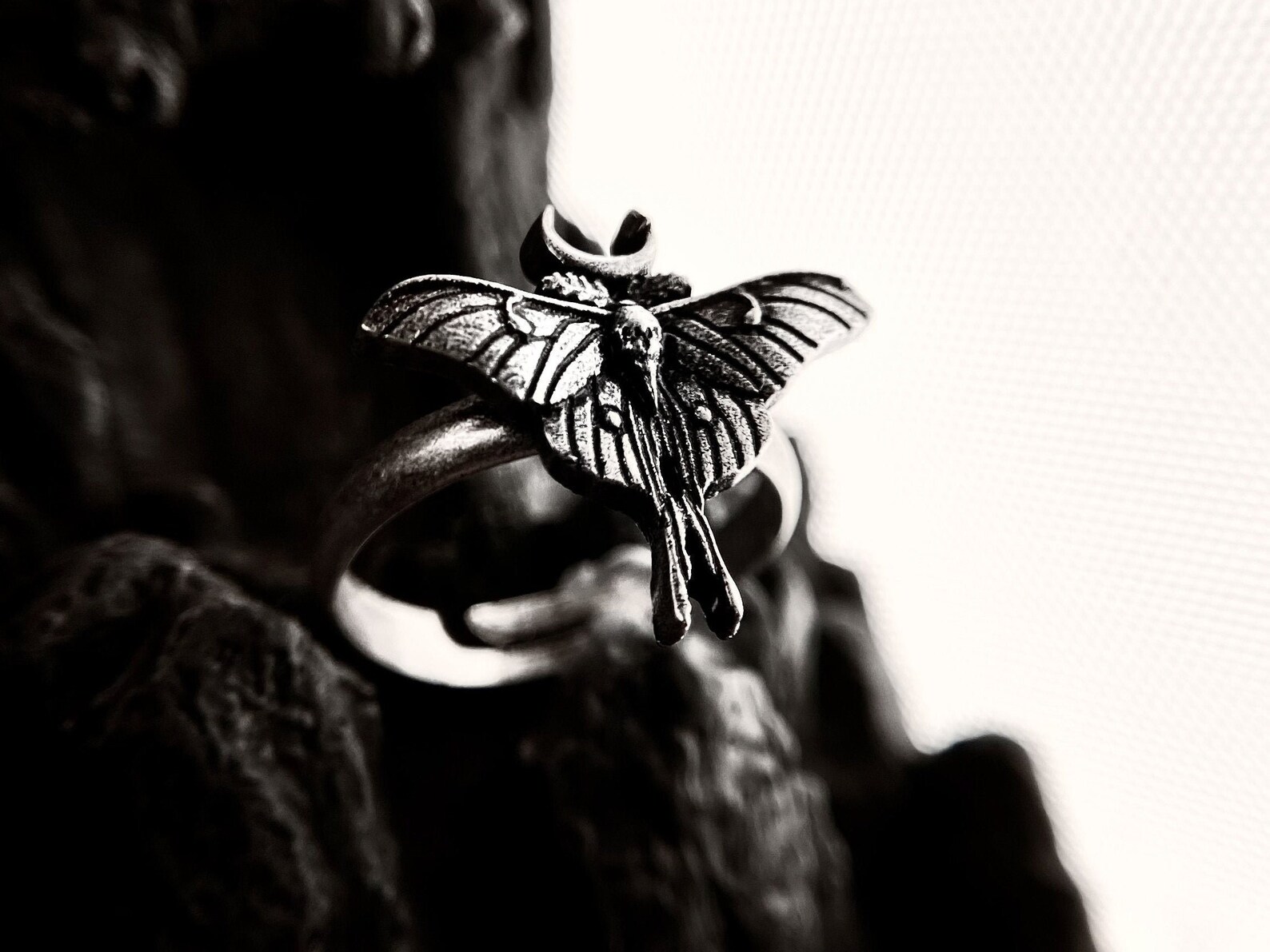 Deaths Head Luna Moth Bug Ring Adjustable Gothic Ring - Etsy UK