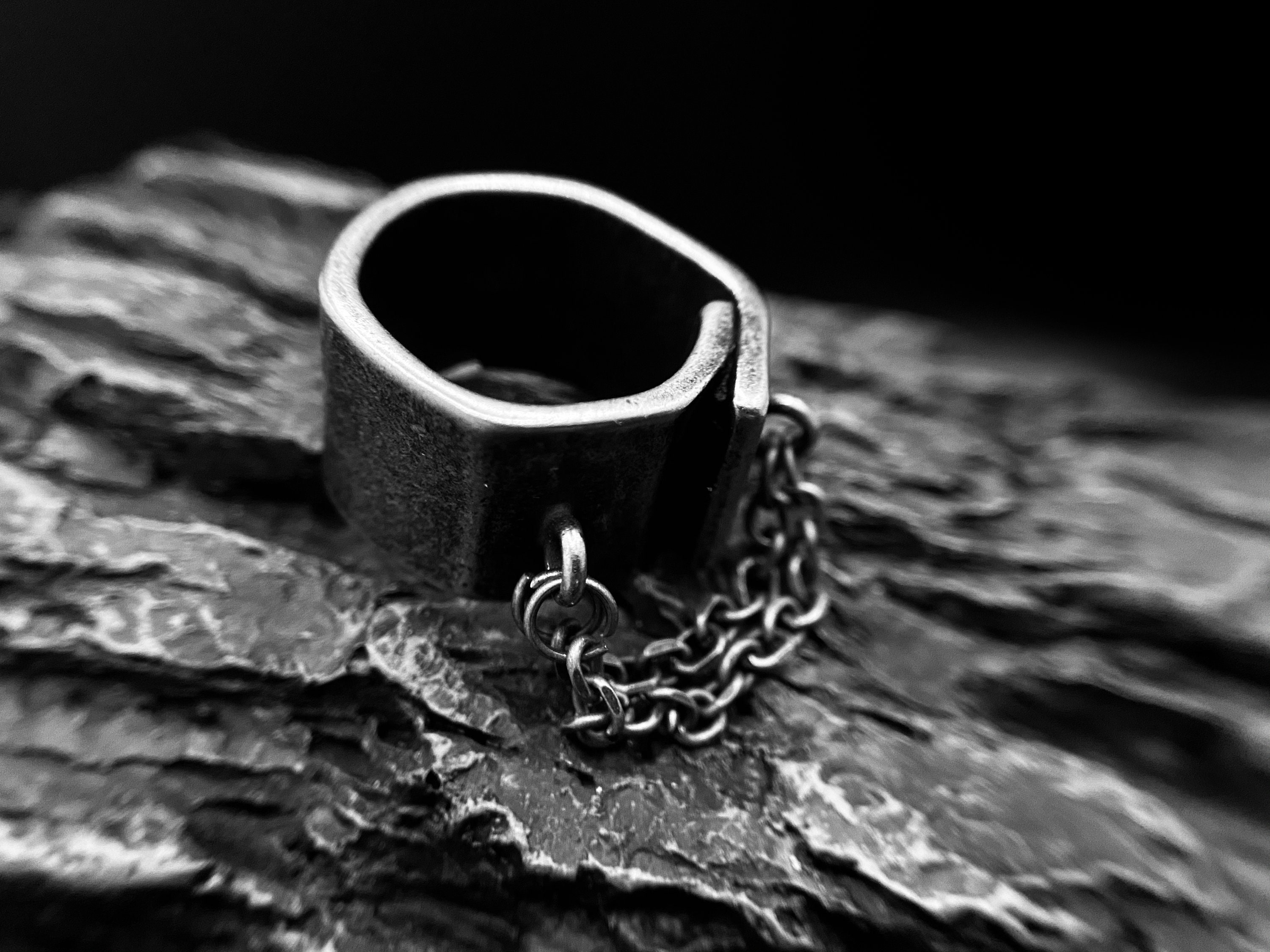 Chain Link Ring Punk Chain Ring Thick Band Ring Large | Etsy UK