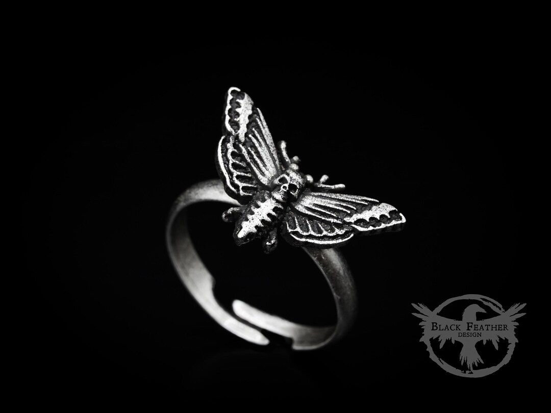 Moth Ring - Insect Ring - Death's Head Moth - Bug Jewellery - Gothic ...