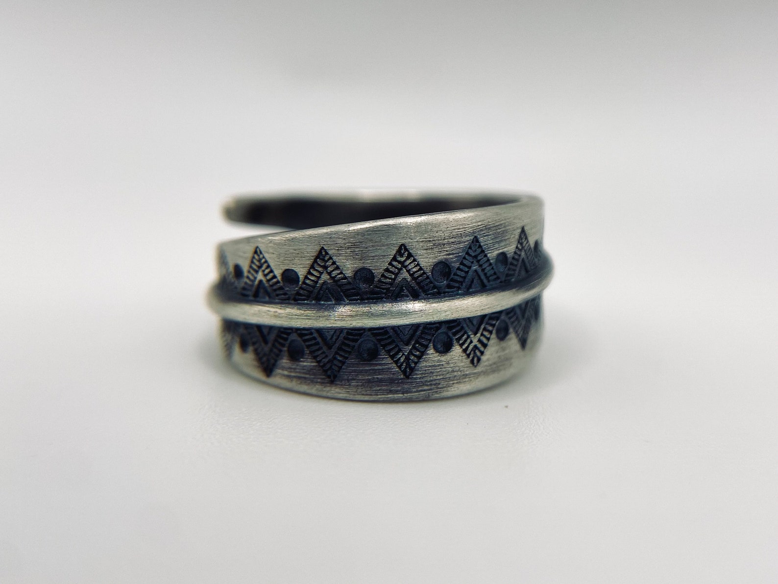 925 Sterling Silver Tibetan Ring Chunky Open Band Ring | Etsy